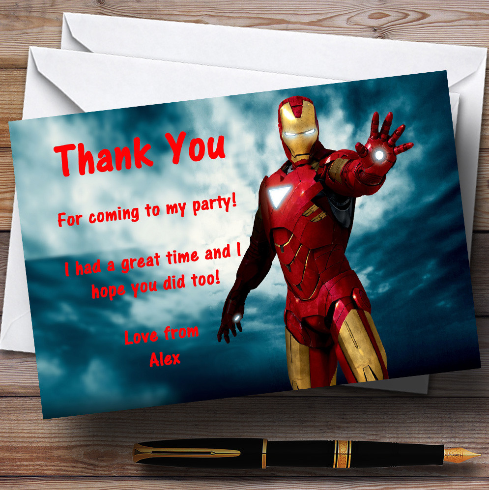 Iron Man Personalised Children's Party Thank You Cards - The Card Zoo
