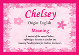 Chelsey Personalised Name Meaning Certificate - The Card Zoo