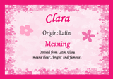 Clara Personalised Name Meaning Certificate - The Card Zoo