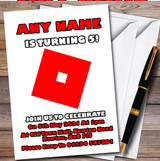Roblox Red O Children's Kids Personalised Birthday Card - The Card Zoo