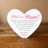 Floral Mum Mother's Day Poem Clear Heart Shaped Personalised Acrylic ...