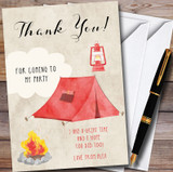 Watercolour Tent Camping Personalised Party Thank You Cards - The Card Zoo