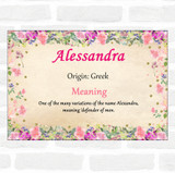 Alessandra Personalised Name Meaning Certificate - The Card Zoo
