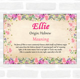 Ellie Name Meaning Floral Certificate - The Card Zoo