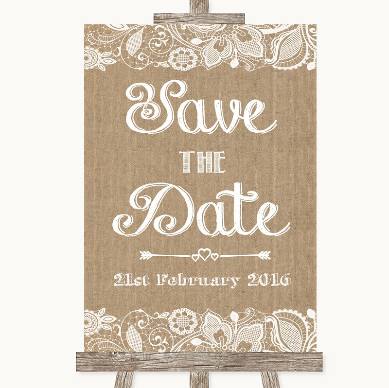 Blue Save The Date Personalised Wedding Sign - The Card Zoo