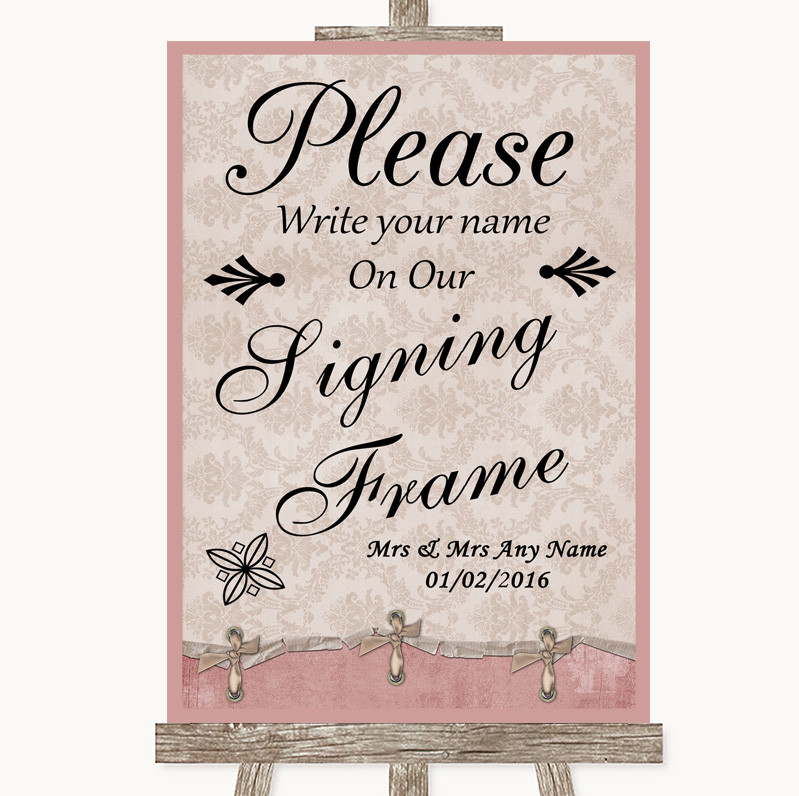 Lilac Shabby Chic Signing Frame Guestbook Personalised Wedding Sign ...