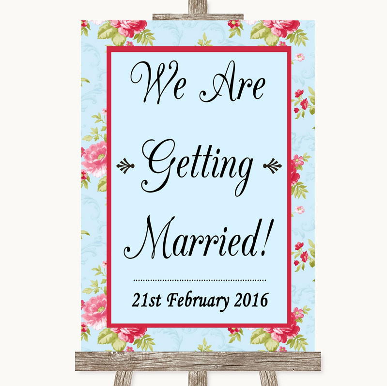 Shabby Chic Chalk We Are Getting Married Personalised Wedding Sign ...