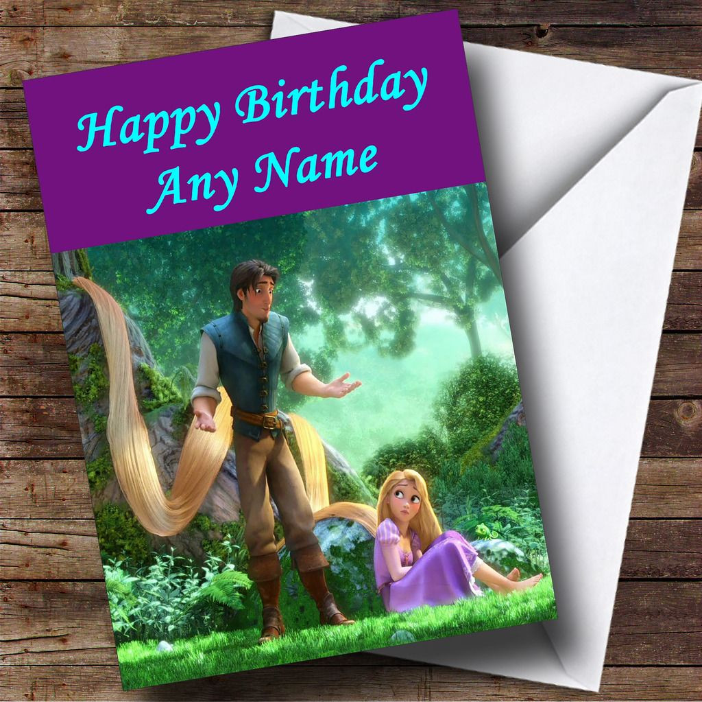 Tangled Rapunzel Personalised Birthday Card - The Card Zoo