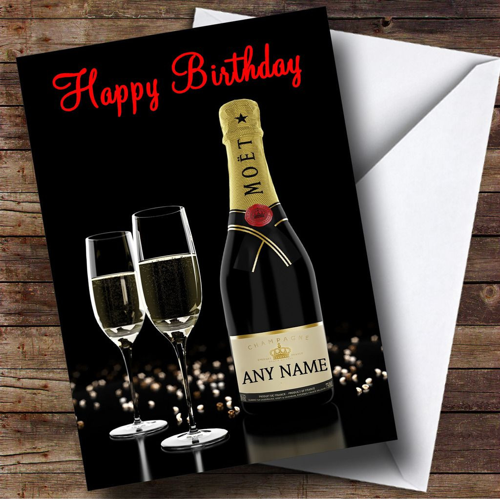 Watercolour Splatter Dark Rose Champagne Bottle Personalised Birthday ...