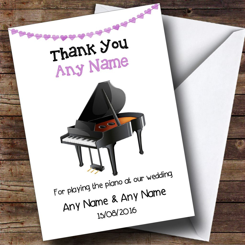 Thank You For Playing Piano At Our Wedding Personalised Thank You Card ...
