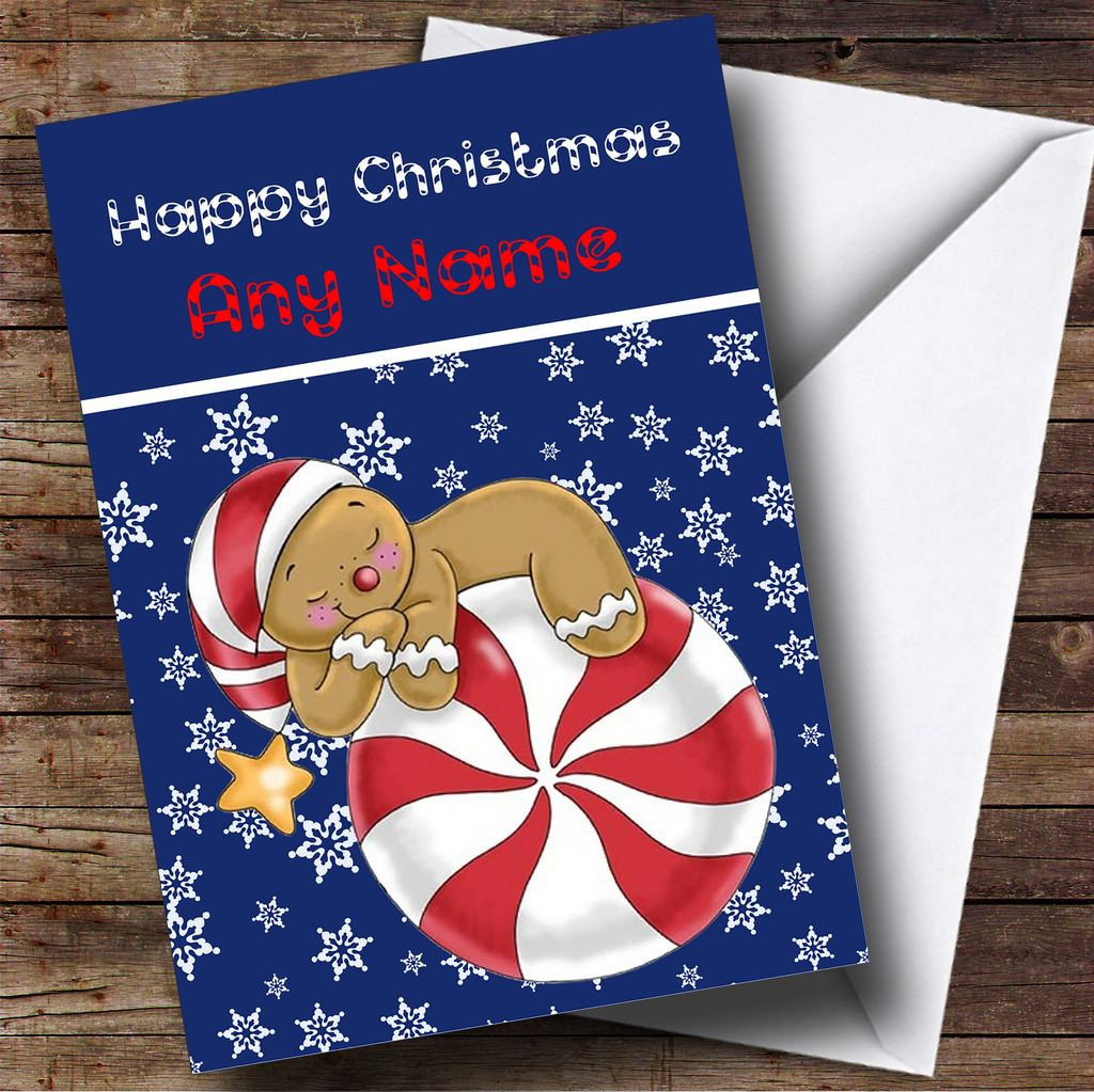 Sweet Gingerbread Man Children's Personalised Christmas Card - The Card Zoo