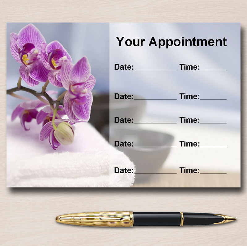 Beauty Salon Spa Treatment Massage Personalised Appointment Cards - The ...