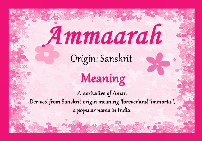 Amina Personalised Name Meaning Certificate - The Card Zoo