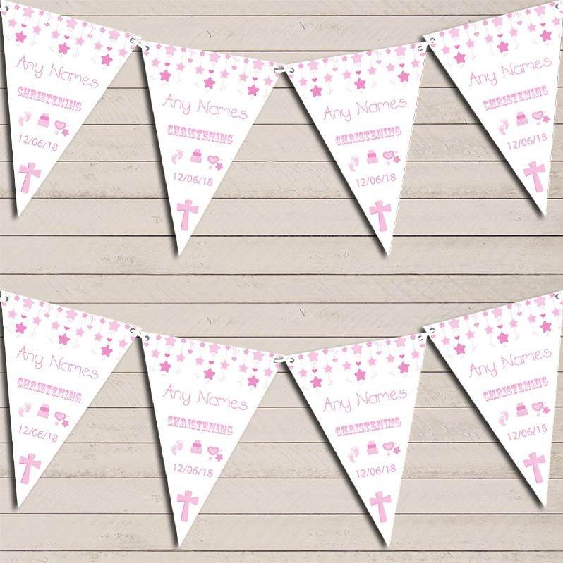 Christening Or Baptism Pink Blue Boy Girl Twins Personalised ...