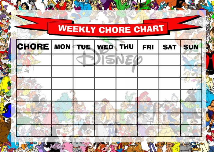 Weekly Chore Rota Task Reward Chart Frozen Elsa And Anna - The Card Zoo