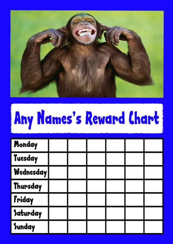 Blue Monkey Star Sticker Reward Chart - The Card Zoo