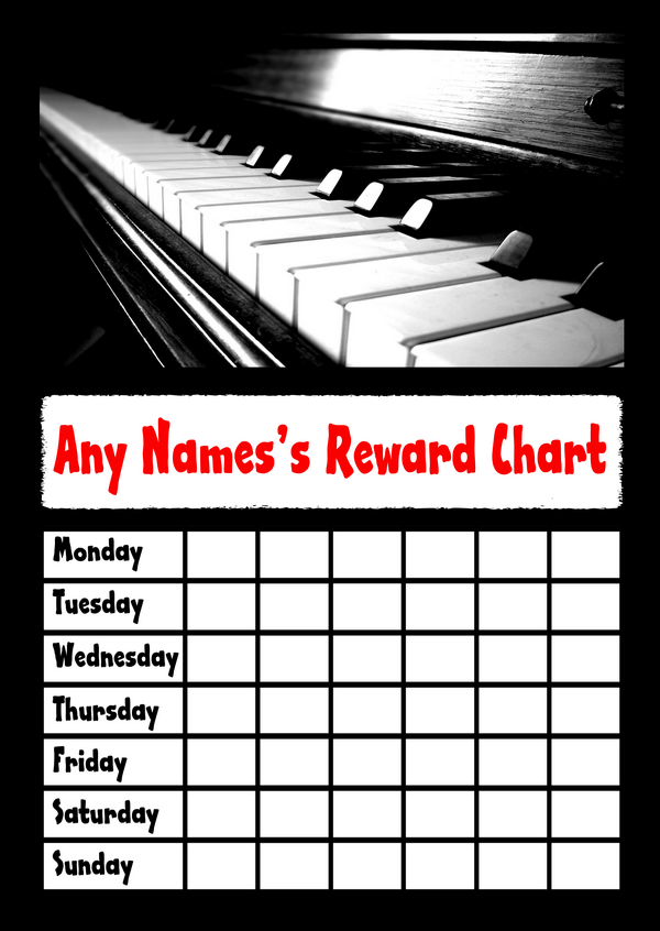 Piano Star Sticker Reward Chart - The Card Zoo