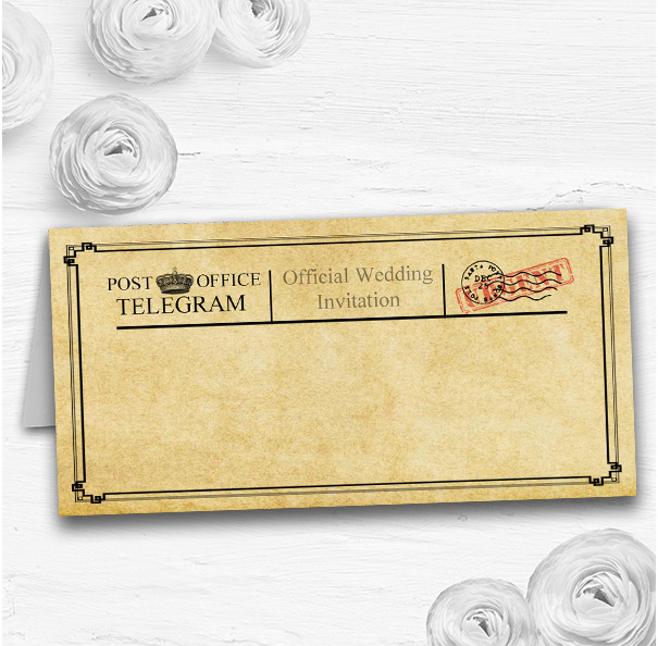 Vintage Telegram Typewritten Personalised Wedding Invitations - The ...