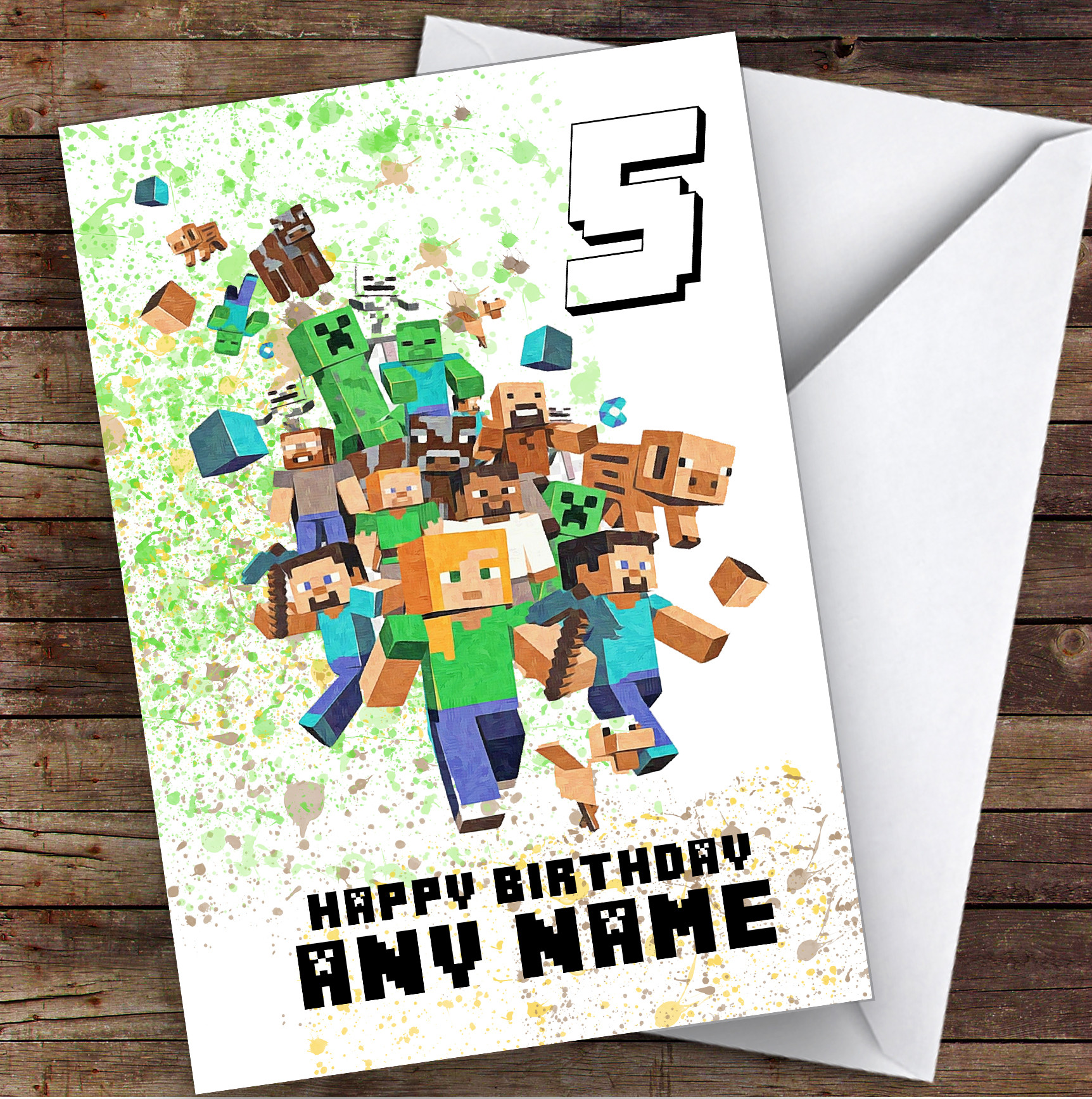 Minecraft Personalised Birthday Card - The Card Zoo