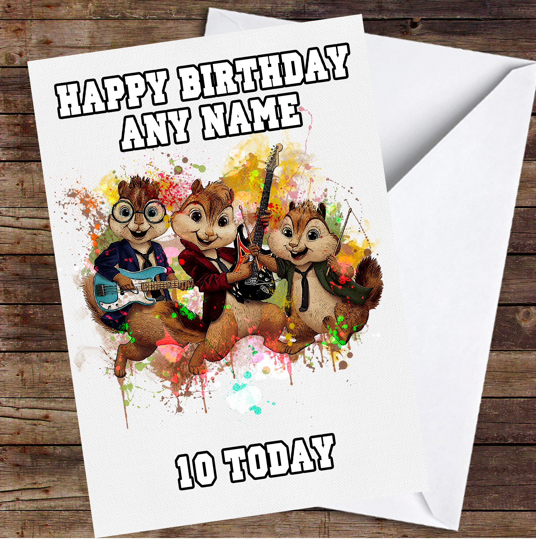 Alvin And The Chipmunks Splatter Children's Birthday Party Invitations ...