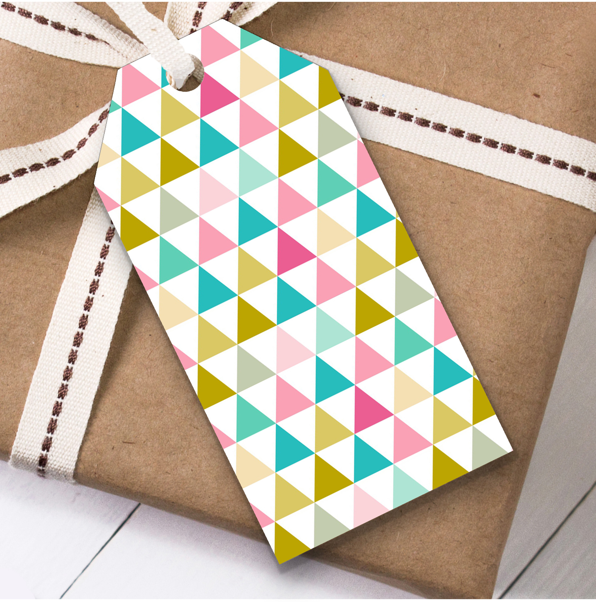 Mint Green Abstract Triangle Birthday Present Favor Gift Tags - The ...