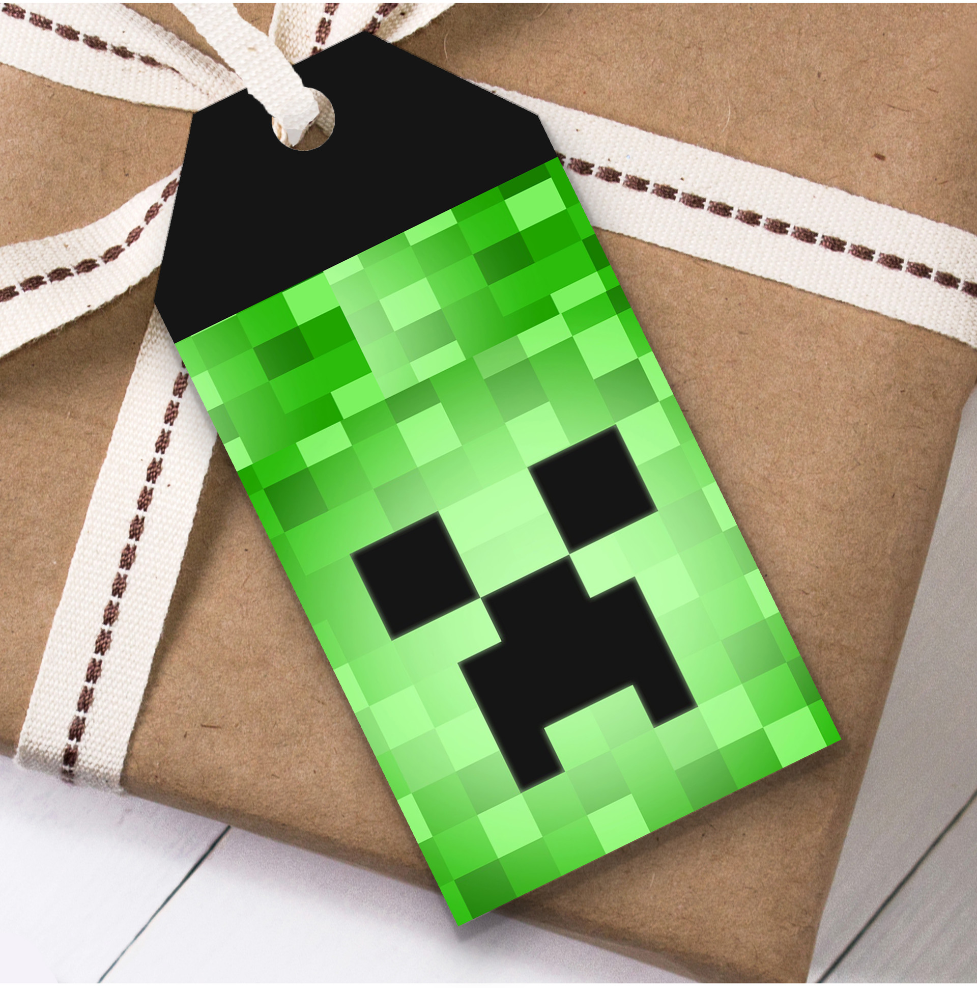 Minecraft Creeper Children's Birthday Present Favor Gift Tags - The ...