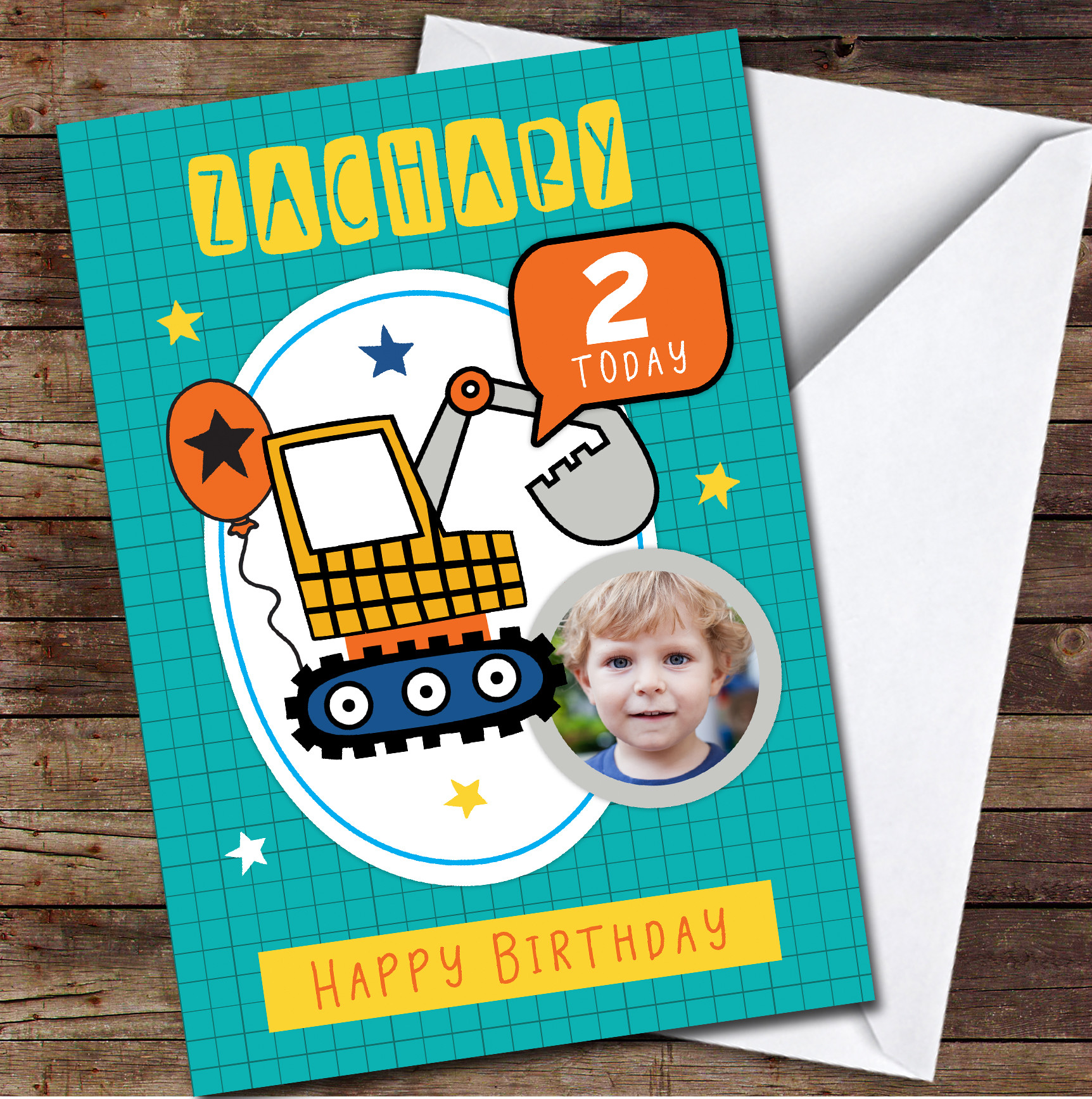 14th Boy Fishing Photo Blue Orange Any Age Personalised Birthday Card ...