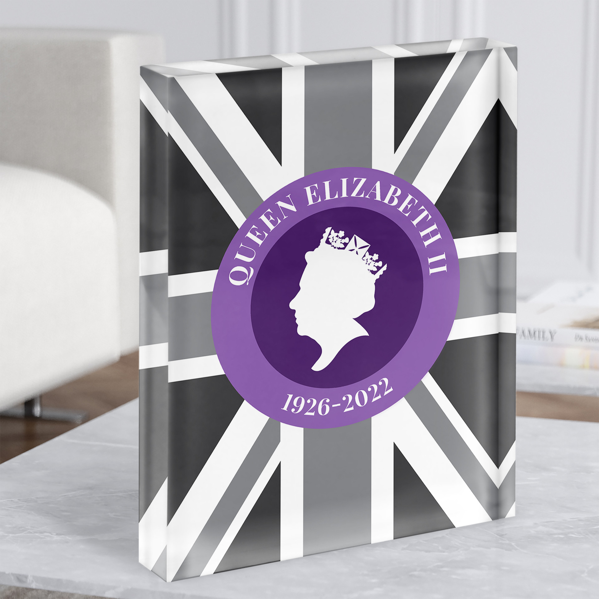 Queen Elizabeth II Memorial Head Silhouette Flag Art Poster Print - The ...
