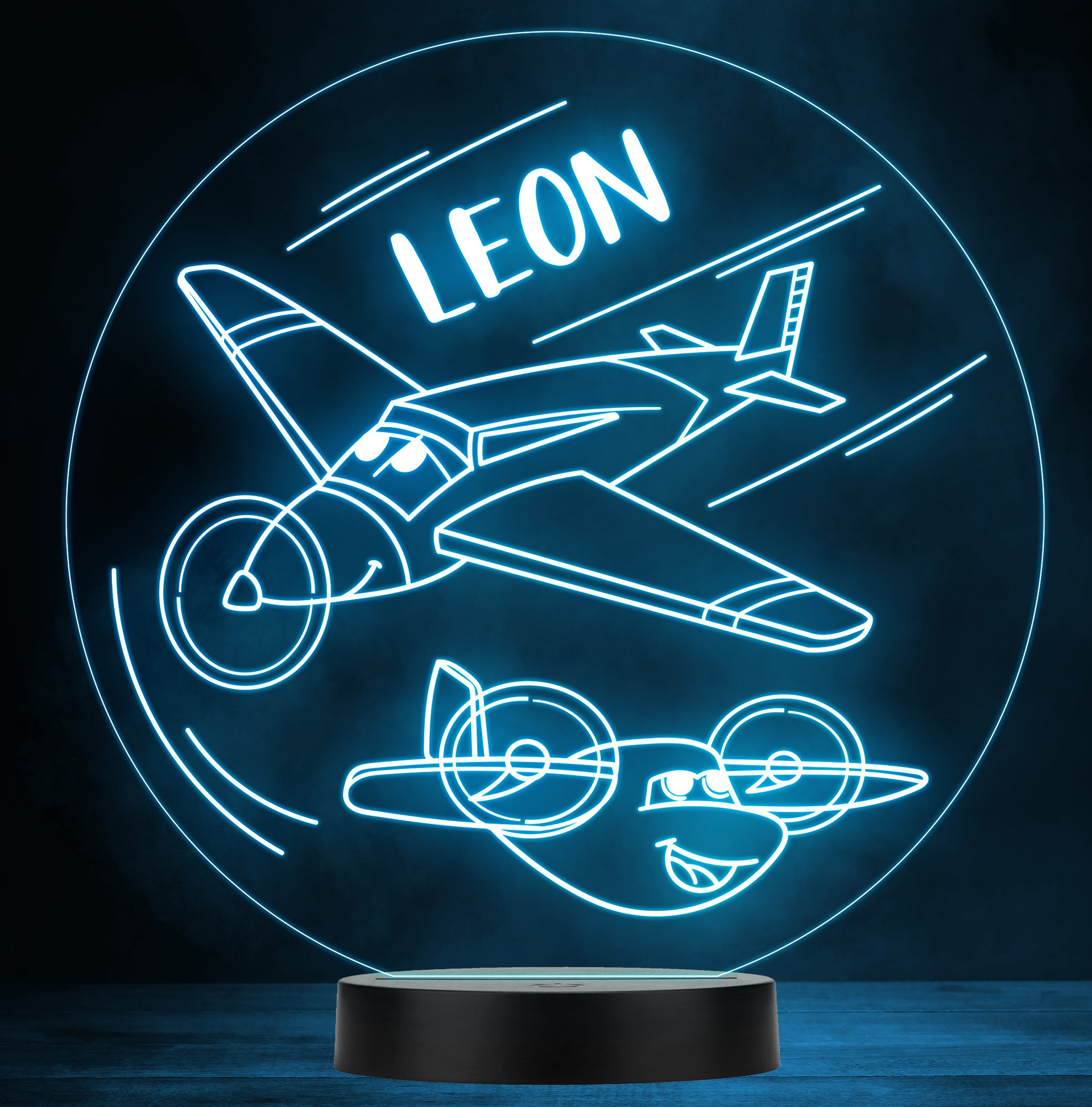Plane Flying Aeroplane Personalised Gift Colour Changing LED Lamp Night ...