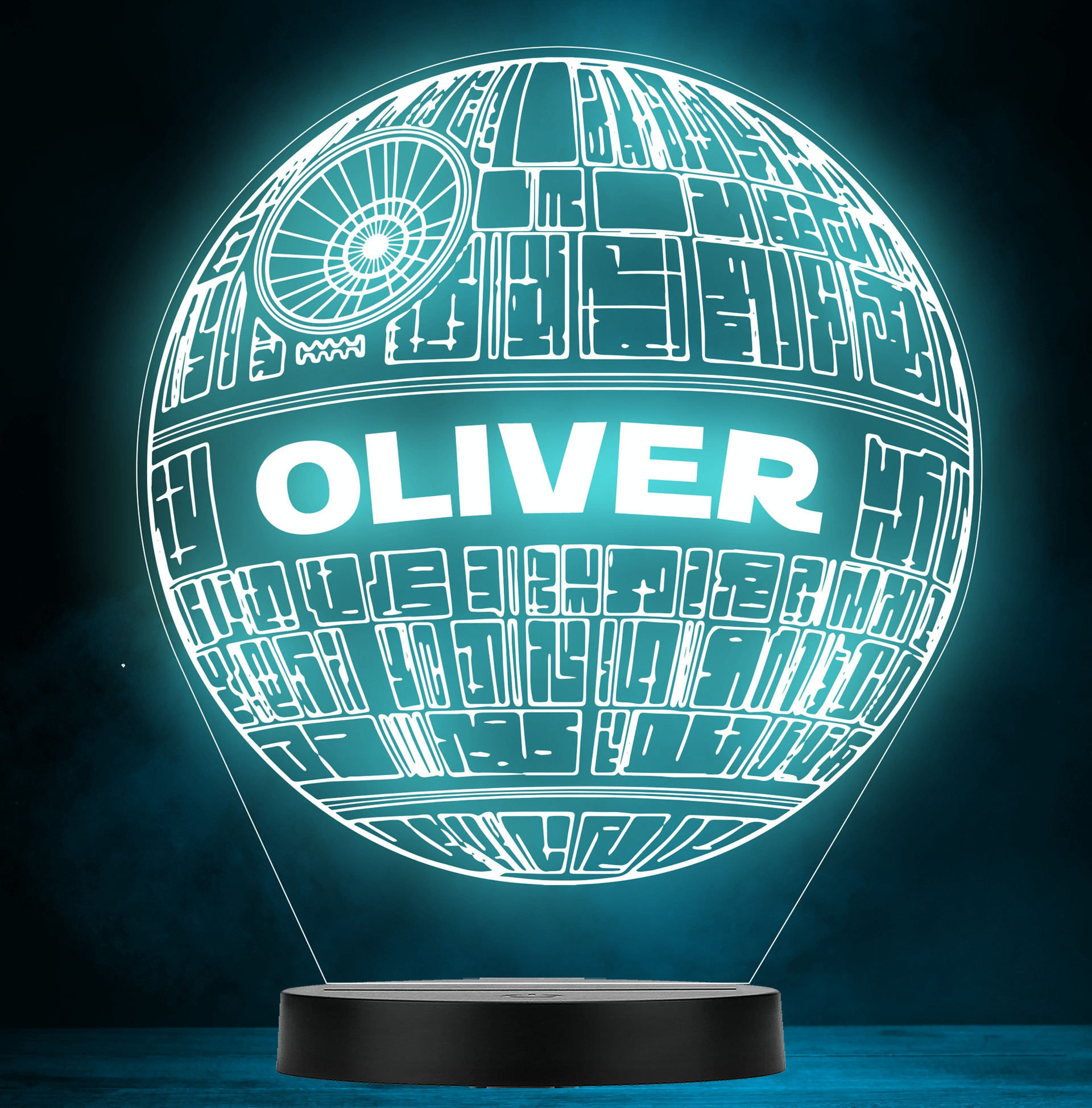 Death Star Star Wars Personalised Gift Colour Changing Led Lamp Night ...