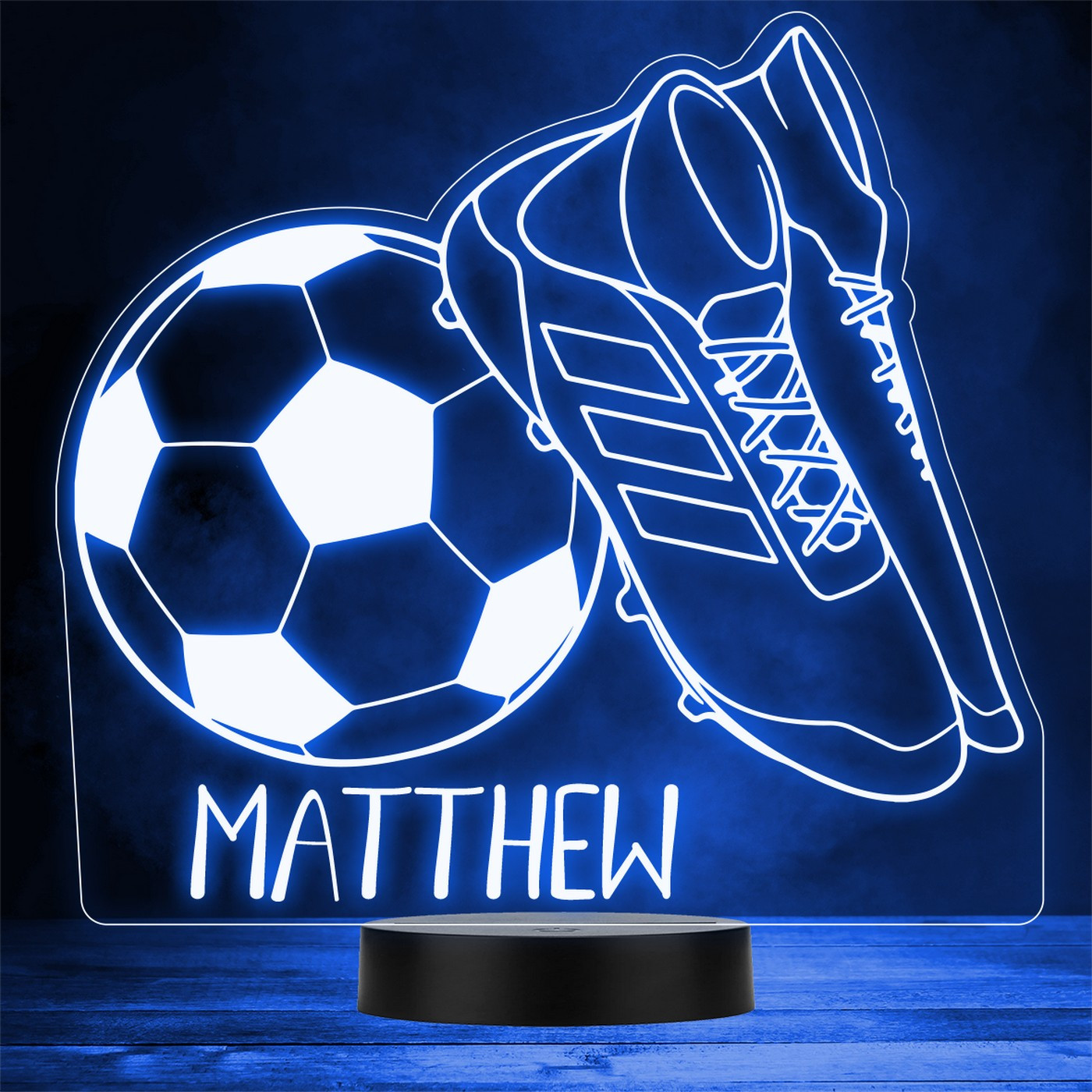 Round Football Soccer Personalised Gift Colour Changing LED Lamp Night ...
