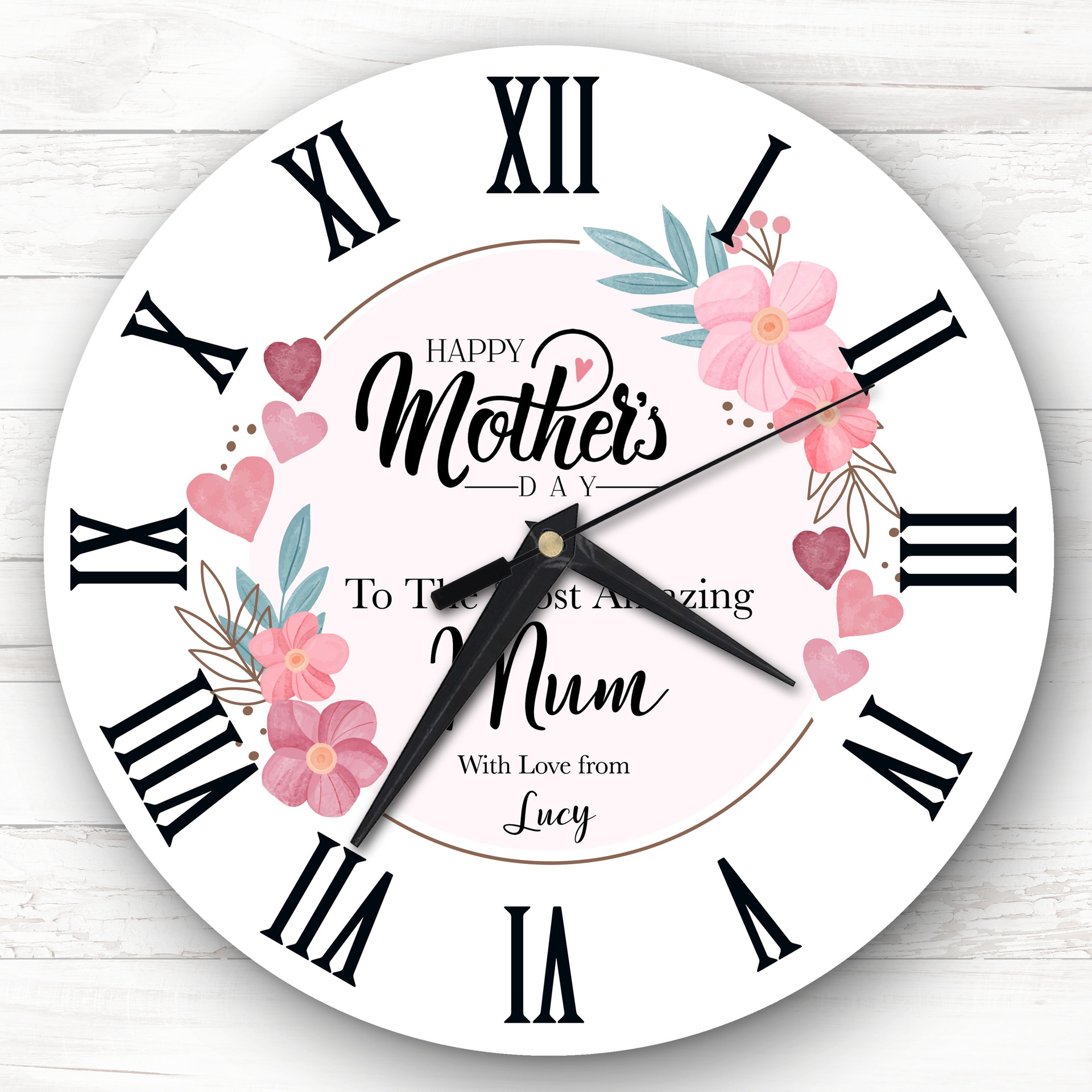 Amazing Mum Pink Floral Heart Photo Mother's Day Gift Personalised ...