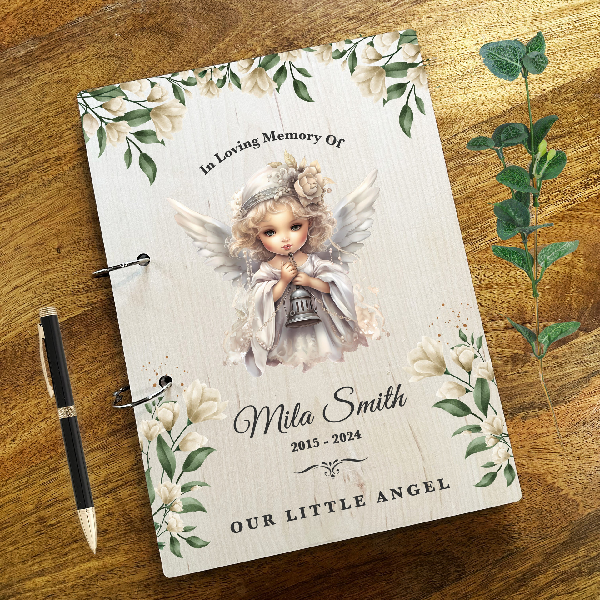 White Roses Angel Childrens Sympathy Loving Memory Funeral Condolence ...