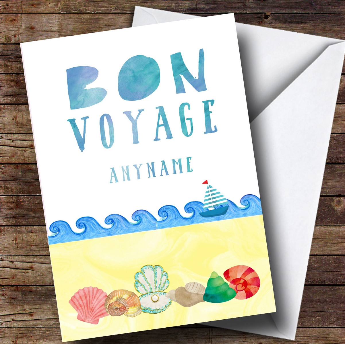 Personalised Bon Voyage Journey World Plane Bon Voyage Travel Card ...