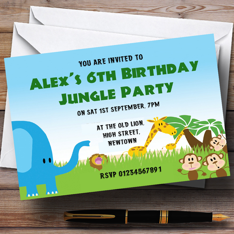 Dinosaur Jungle Personalised Birthday Party Invitations - The Card Zoo