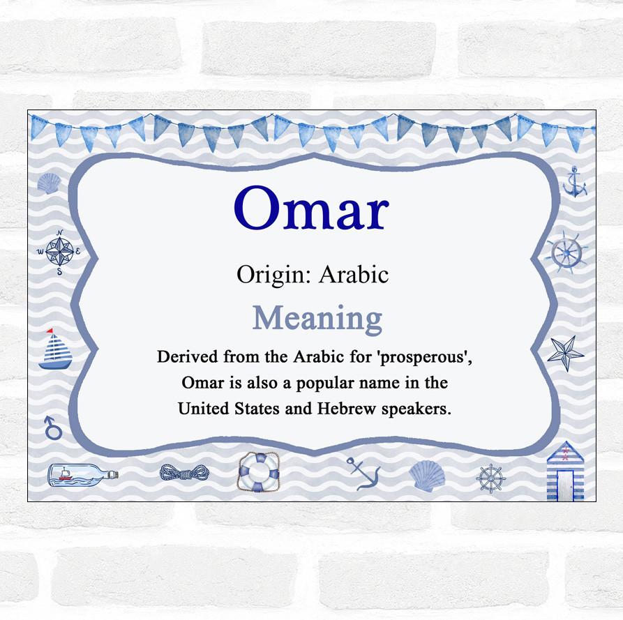 Omar Name Meaning Nautical Certificate - The Card Zoo