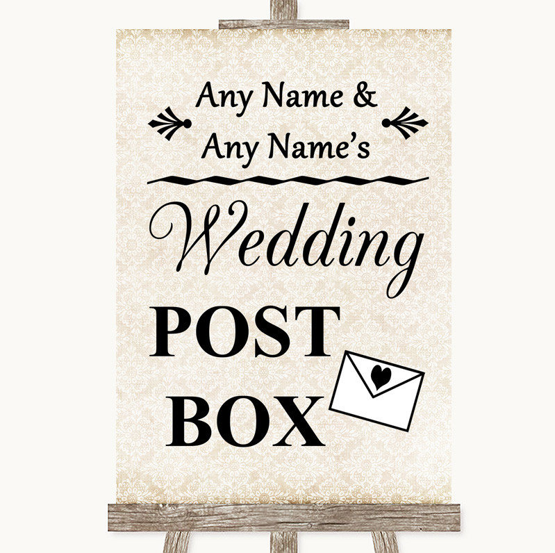 Lilac Shabby Chic Card Post Box Personalised Wedding Sign - The Card Zoo
