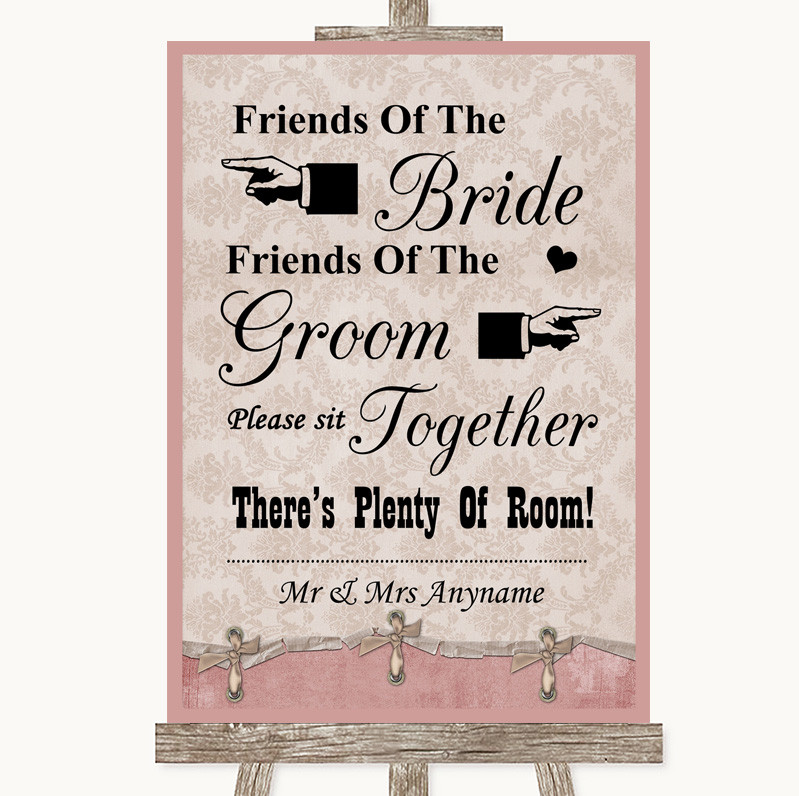 Shabby Chic Chalk Friends Of The Bride Groom Seating Personalised ...