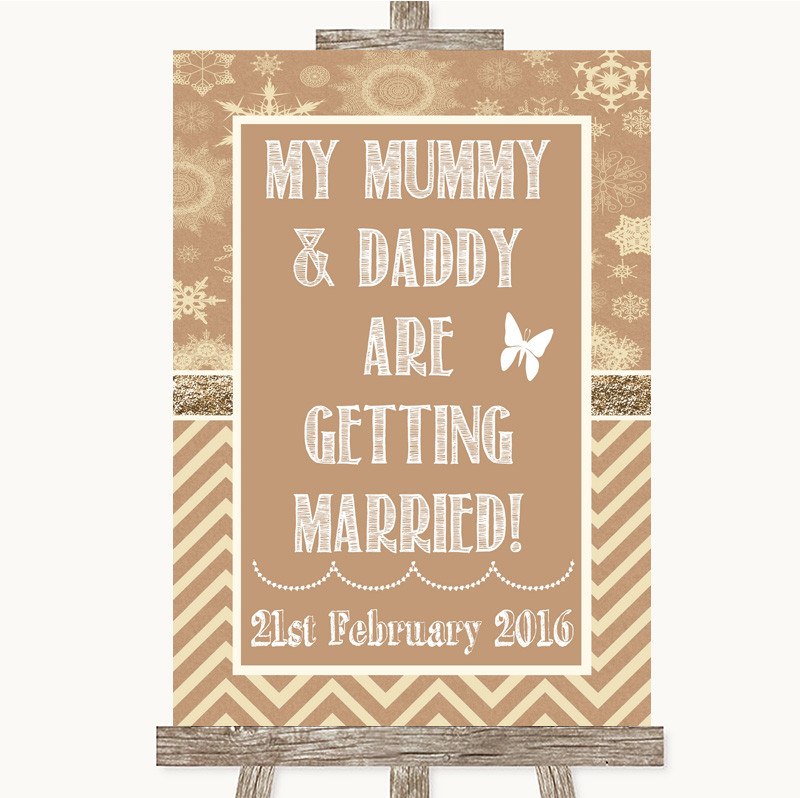Red and Green Winter Mummy Daddy Getting Married Personalised Wedding ...