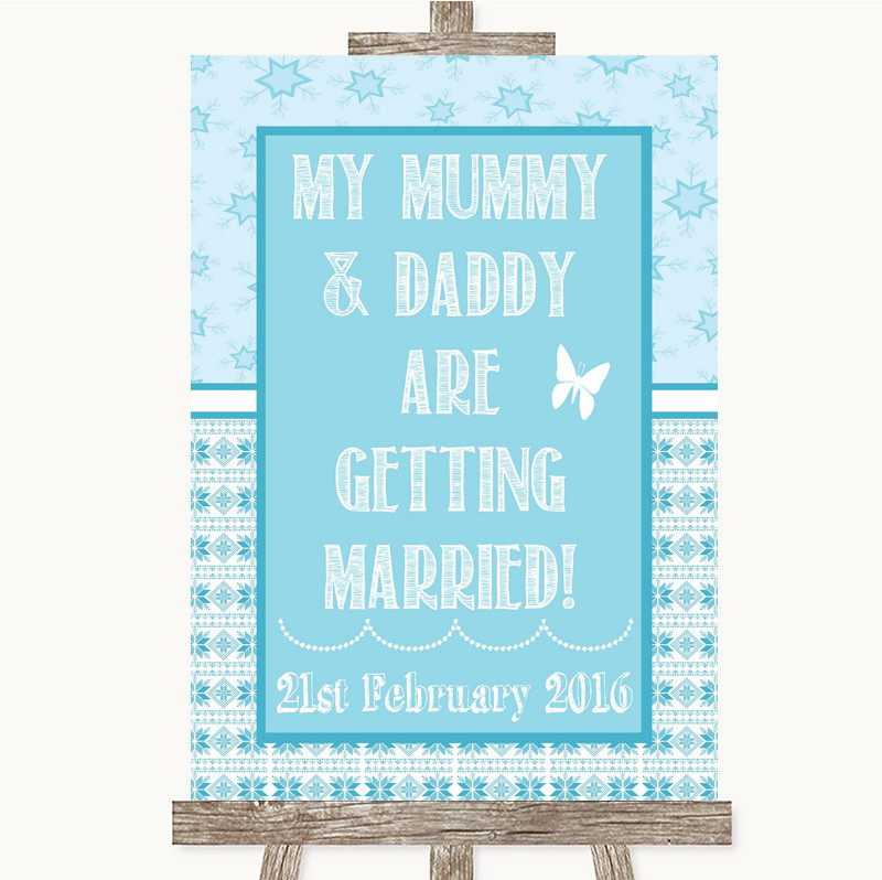Red and Green Winter Mummy Daddy Getting Married Personalised Wedding ...