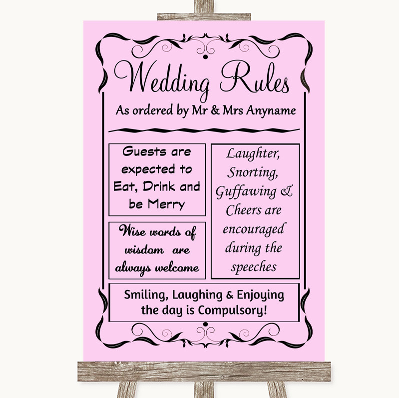 Western Rules Of The Wedding Personalised Wedding Sign - The Card Zoo