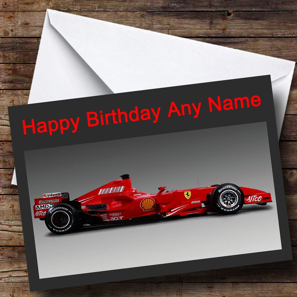 Formula Ferrari Personalised Birthday Card - The Card Zoo