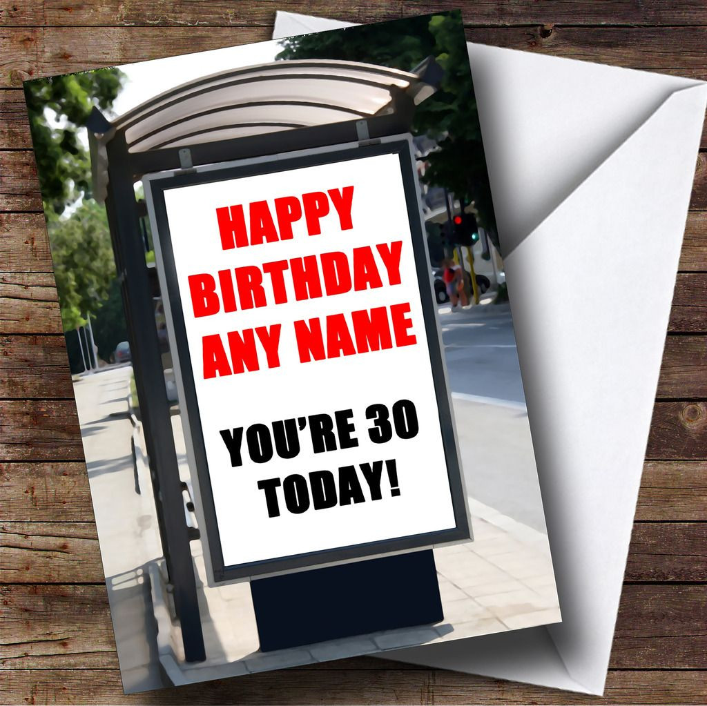 Bus Stop Advert Funny Personalised Birthday Card - The Card Zoo