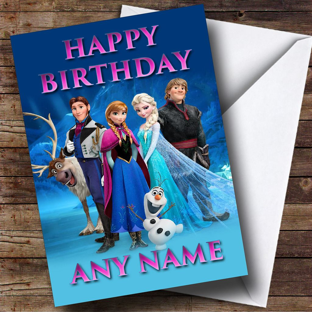 Elsa And Anna Princess Frozen Personalised Birthday Card - The Card Zoo