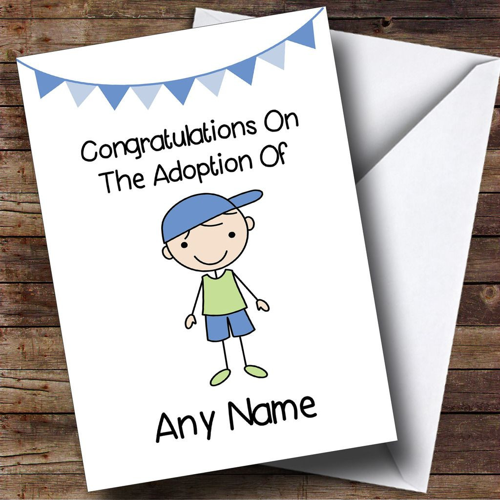 Adoption Congratulations Adopting An Older Boy Son Personalised Card ...