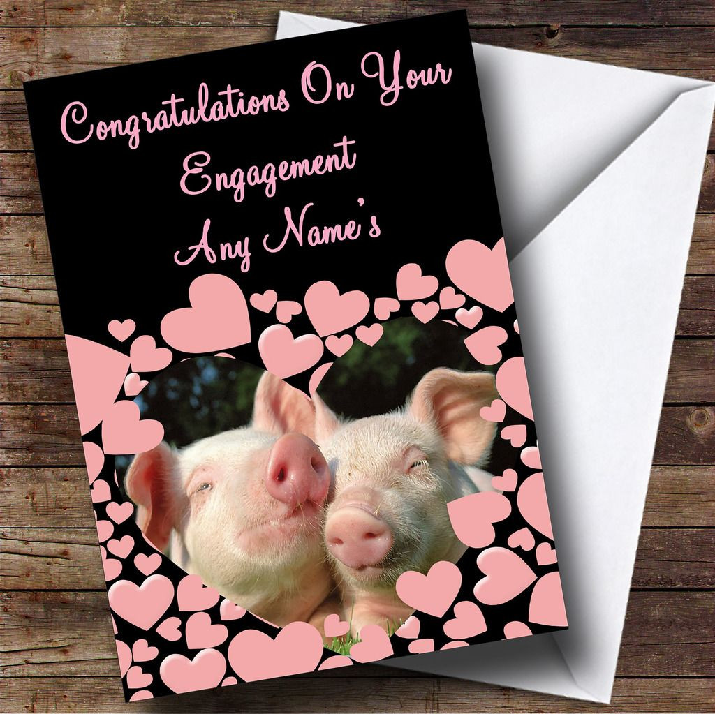 Pretty Pink Flowers Romantic Personalised Engagement Card - The Card Zoo