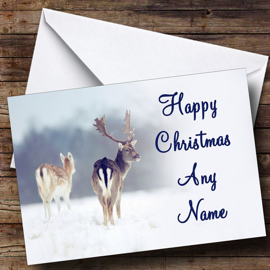 Reindeer Christmas Card Personalised - The Card Zoo