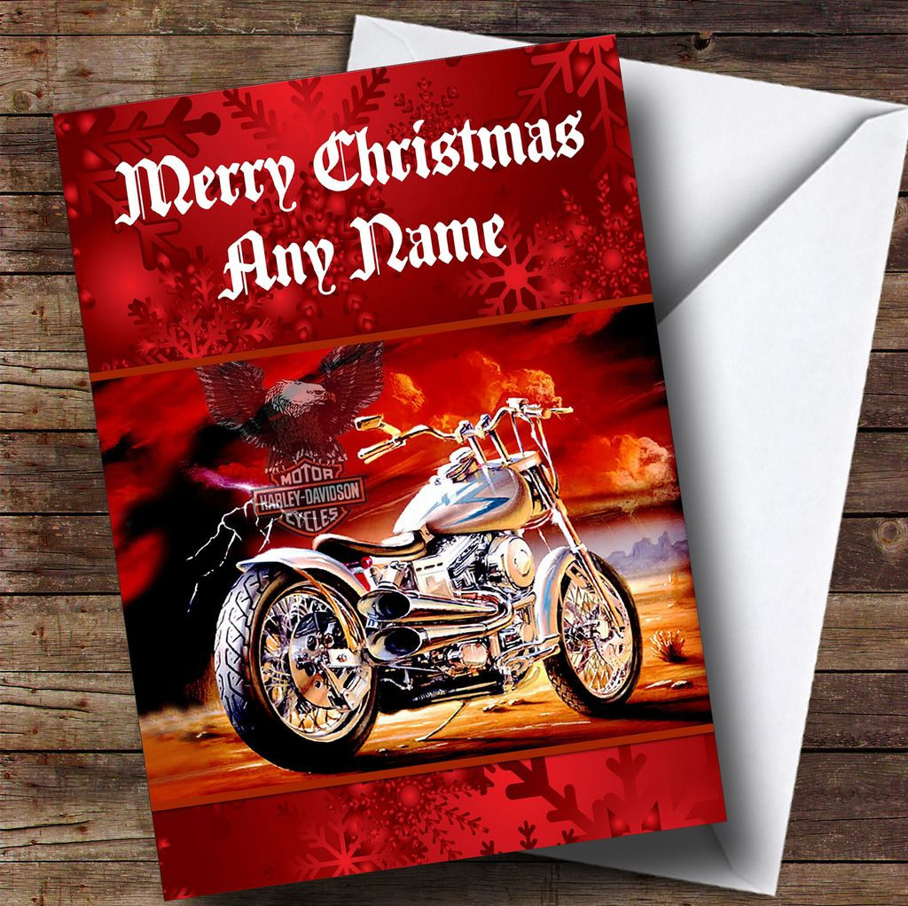 Harley Davidson Motorbike Personalised Birthday Card - The Card Zoo