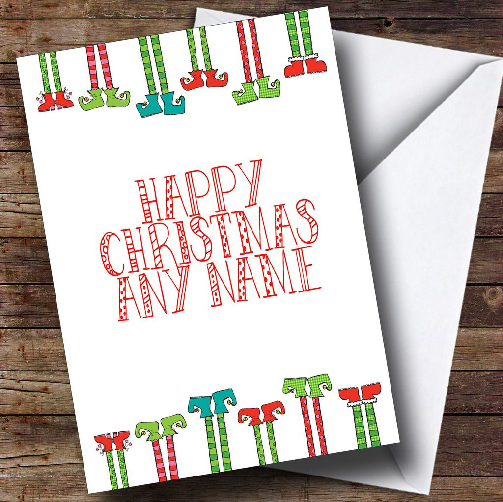Elf Legs Personalised Christmas Card - The Card Zoo