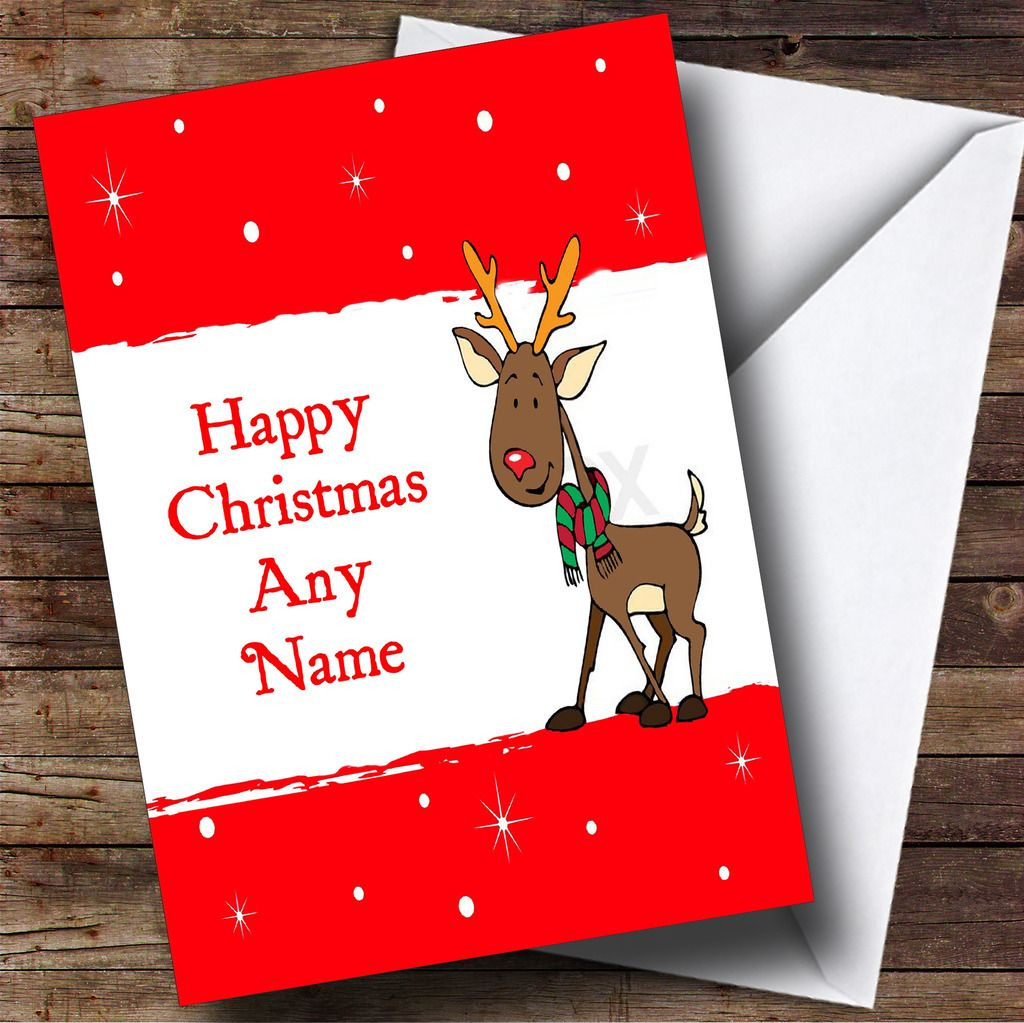 Reindeer Christmas Card Personalised - The Card Zoo